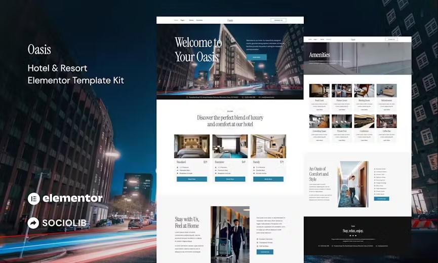 Oasis – Hotel & Resort Elementor Template Kit – Cromur