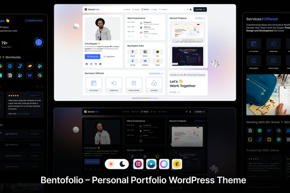 Bentofolio – Personal Portfolio WordPress Theme – Cromur