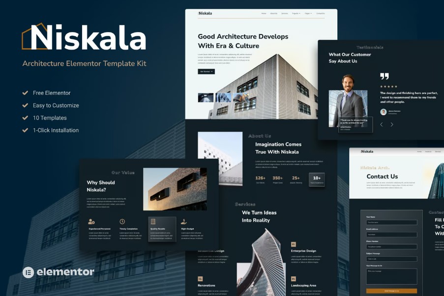 Niskala – Architercture Elementor Template Kit – Cromur